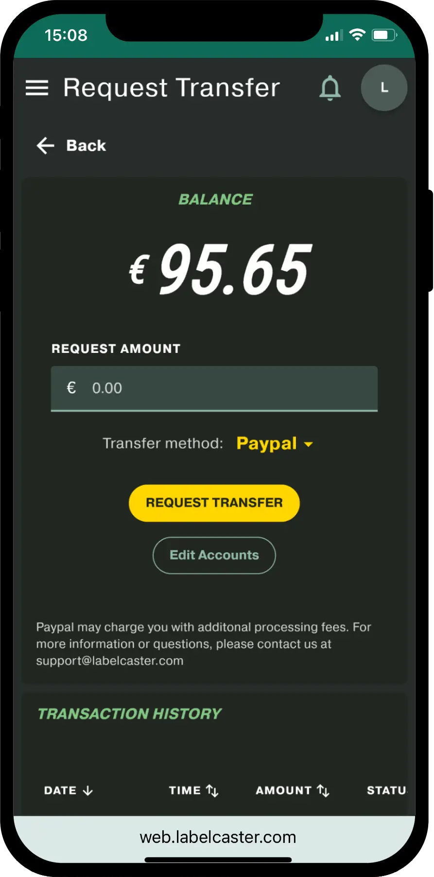 Payments - Labelcaster Music Label Distribution Service